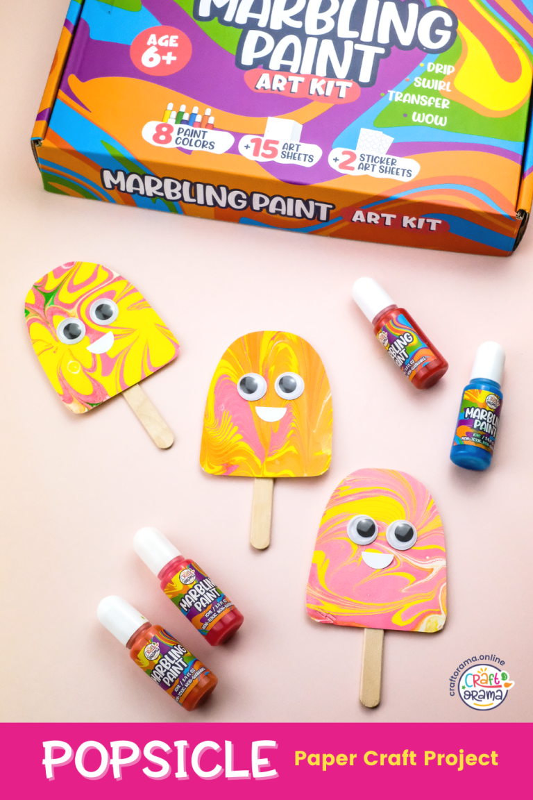 Popsicle Paper Craft Using Marbled Paper – Easy Arts and Crafts ...